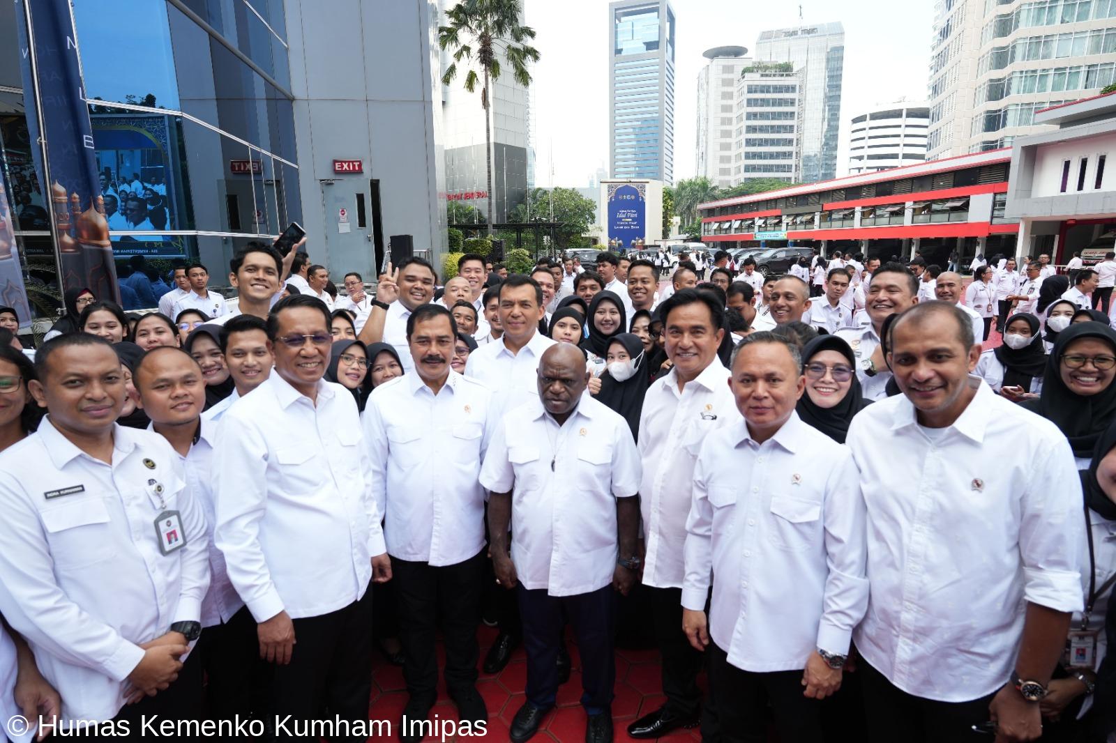 Apel Pagi Bersama dan Halal Bihalal Idul Fitri, Menko Yusril Ajak ...